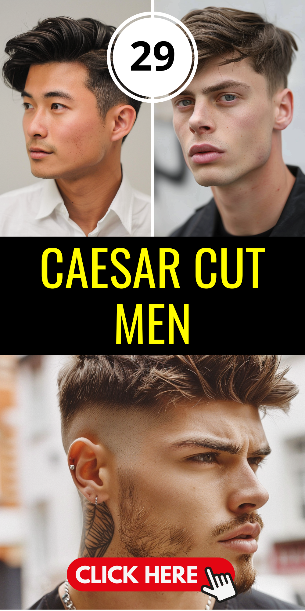 Exploring 29 Versatile Caesar Cut Men Hairstyles: Classic, Textured ...