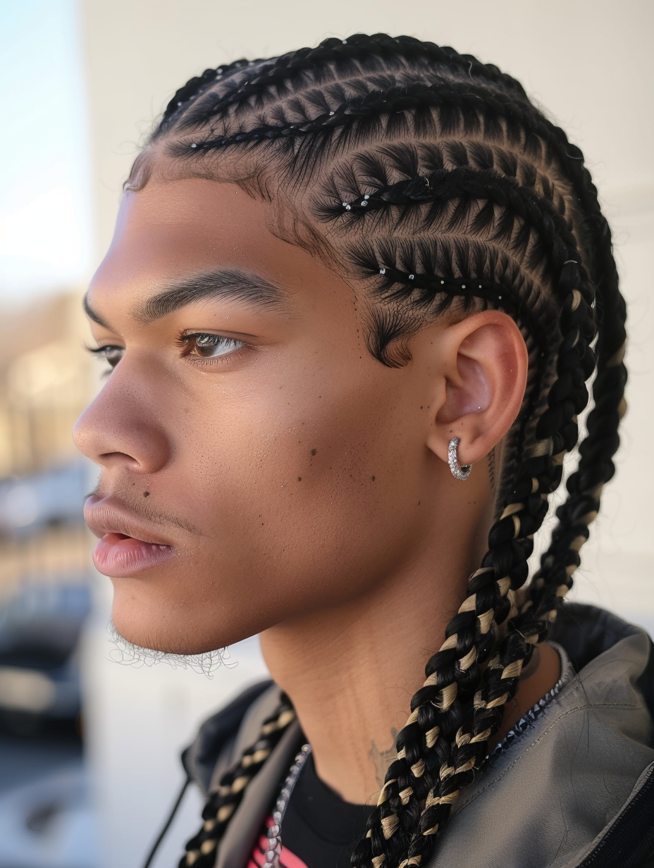 32 Black Men Long Hairstyles Ideas with Afro Twist Braids Fade and ...