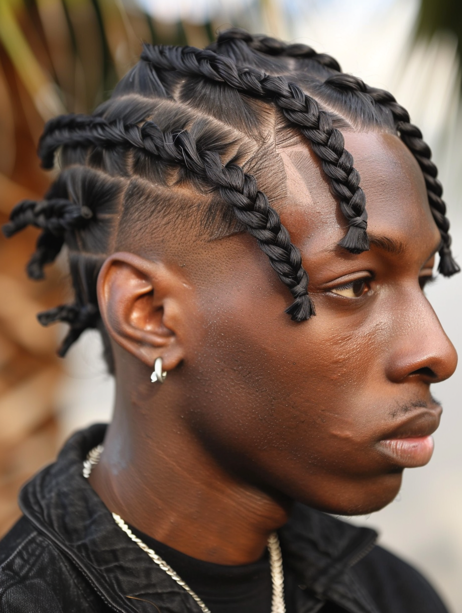Exploring 30 Creative Braid Ideas for a Black Man Featuring Cornrows ...