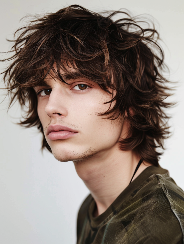 Explore 29 Wolf Cut Hairstyles Men: Long Short Mullet Korean Curly ...