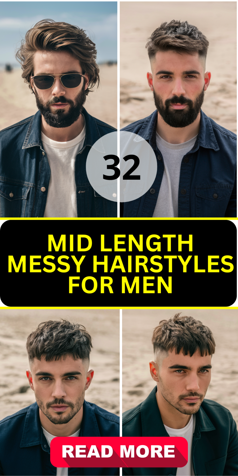 32 Creative Mid Length Messy Hairstyles for Men Including Drop Fade ...