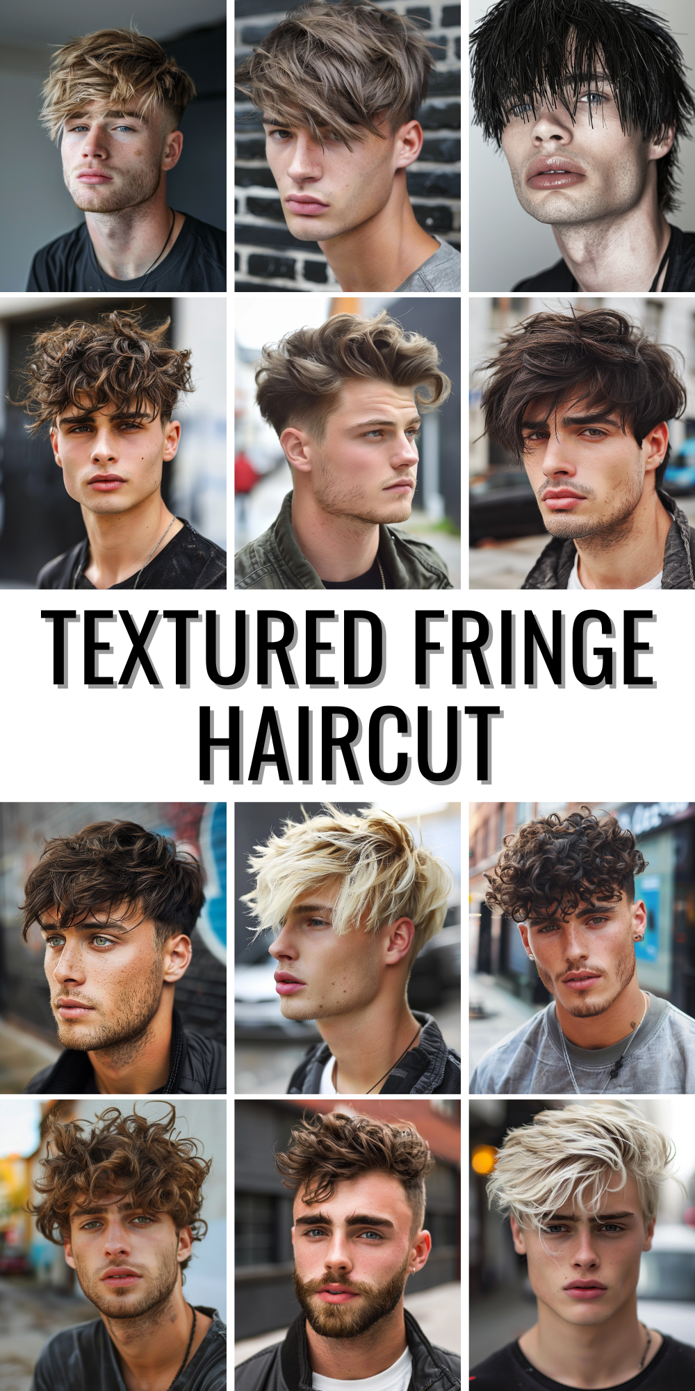 28 Textured Fringe Haircut Ideas for Men Straight Hair Men Curly Men ...