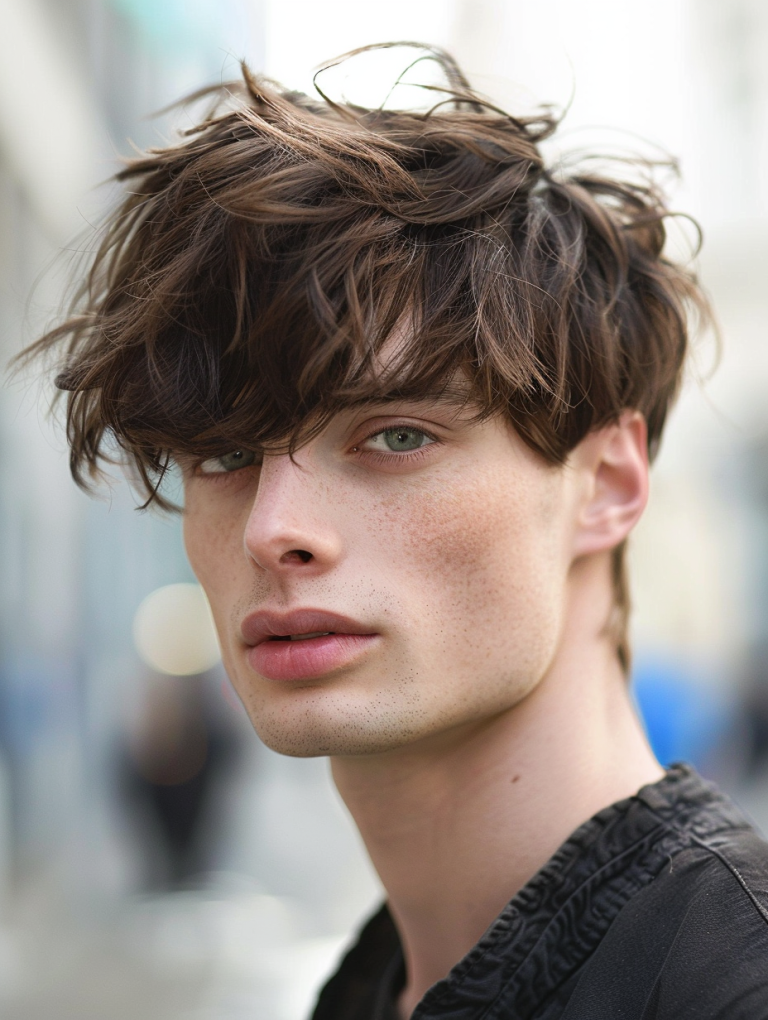 28 Textured Fringe Haircut Ideas for Men Straight Hair Men Curly Men ...