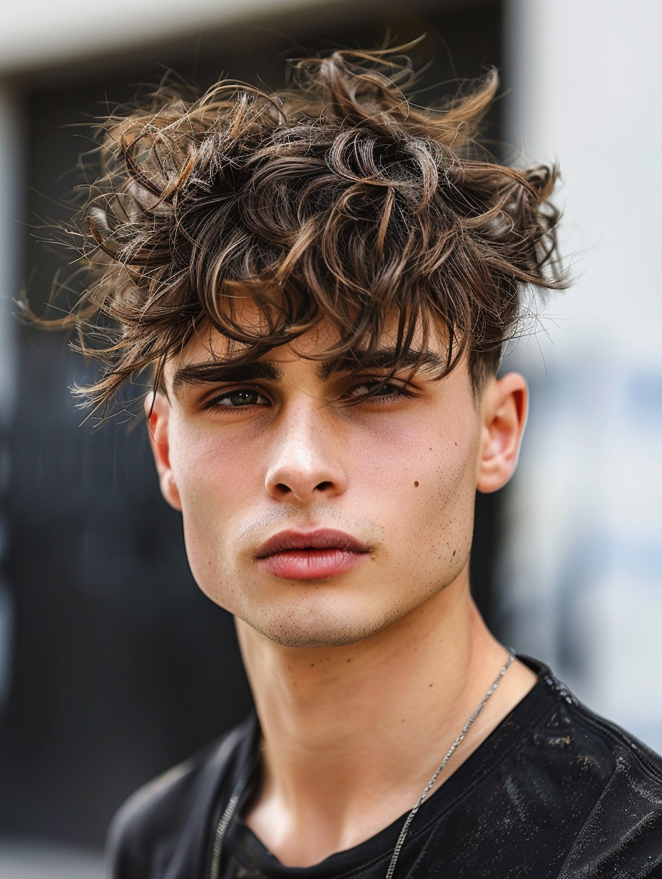 28 Textured Fringe Haircut Ideas for Men Straight Hair Men Curly Men ...