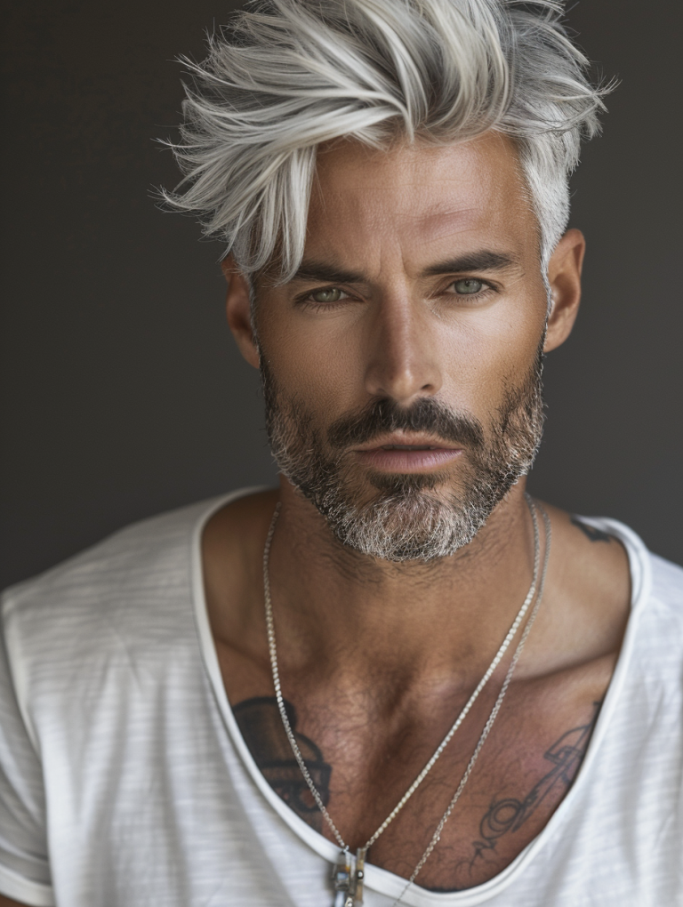 Exploring 33 Diverse White Hair Color for Men Ideas Across Silver and ...