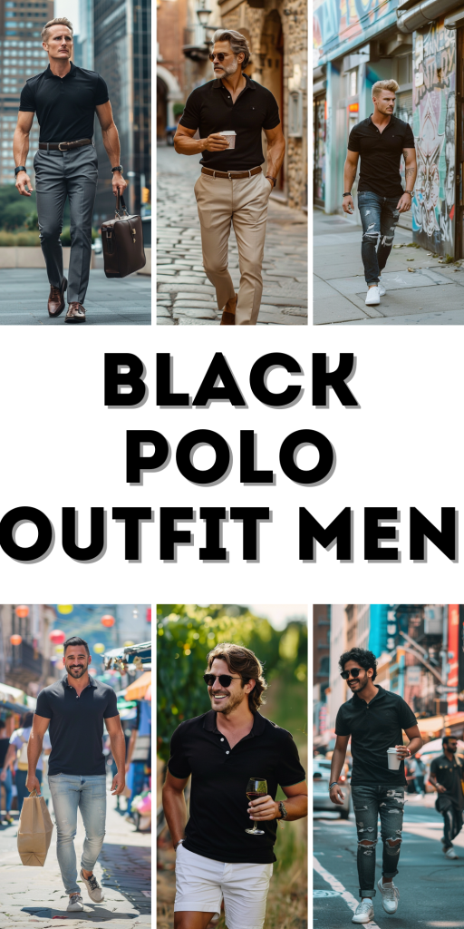 Discover 26 Stylish Ideas for Black Polo Outfit Men Ranging from Formal ...