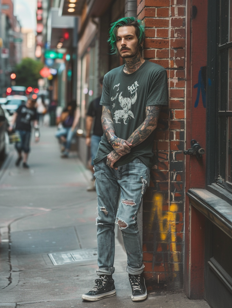 26 Grunge Outfits Men Ideas for 90s Aesthetic Punk Goth Vintage Rock ...