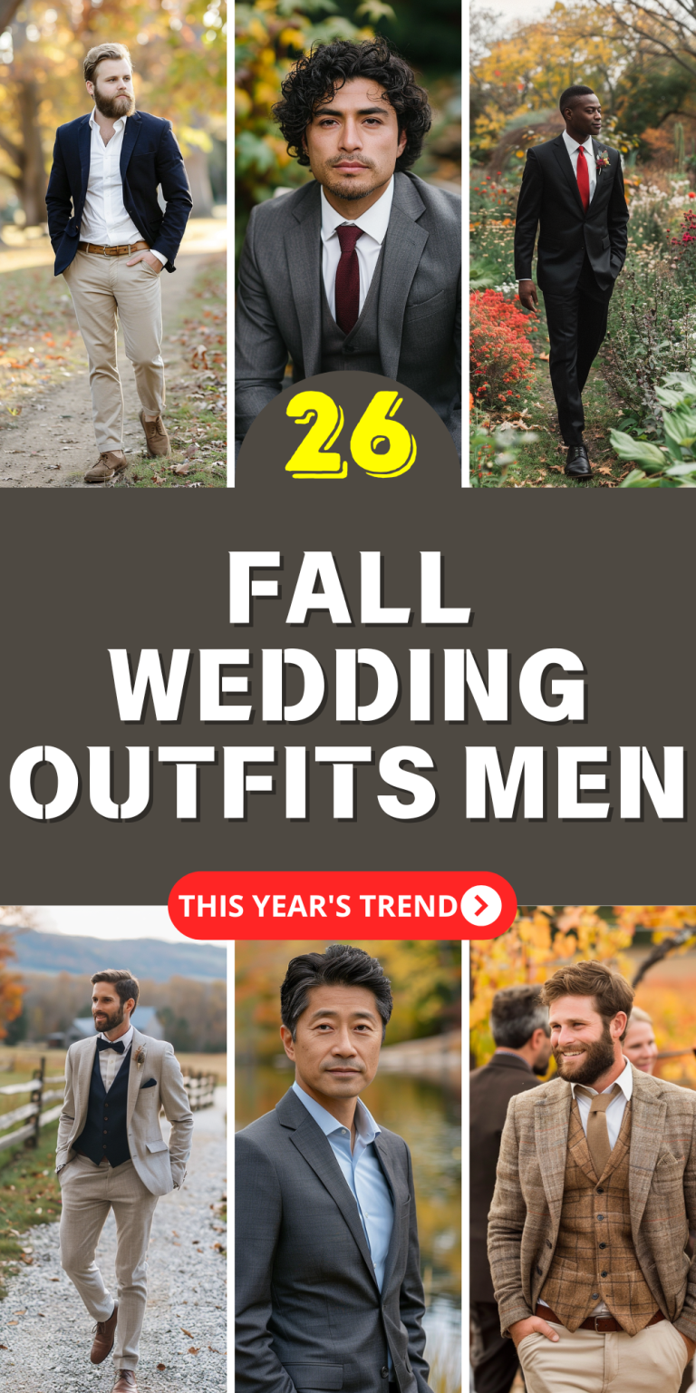 Discover 26 fall wedding outfits men love including guest casual semi ...