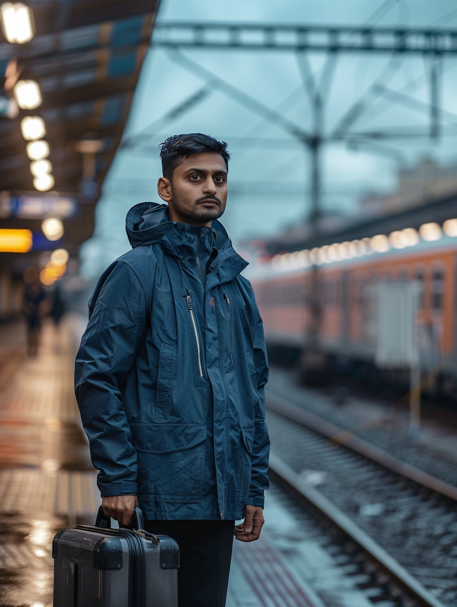 Explore 26 Stylish and Practical Rain Jacket Outfit for Men Ideas with Blue Black and Yellow ...