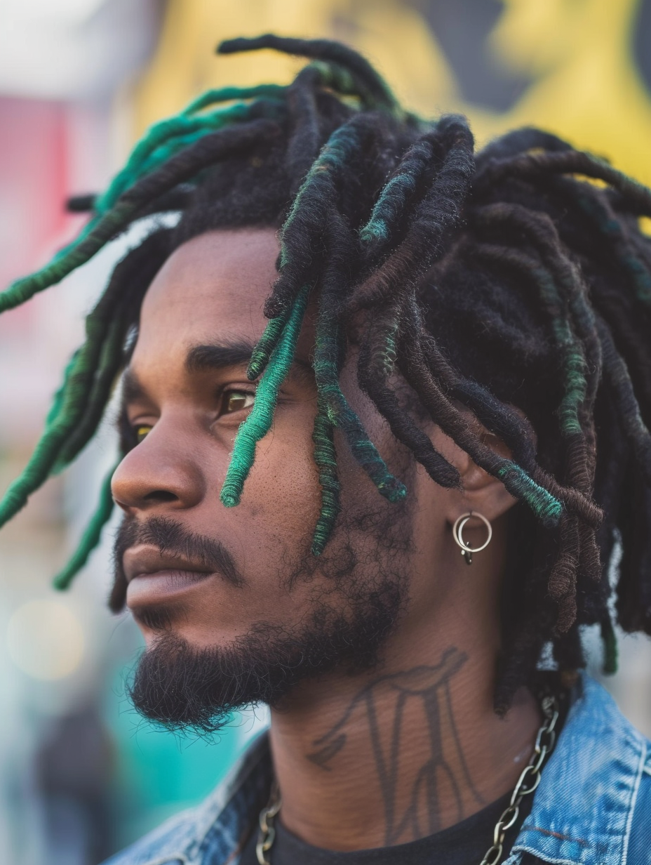 29 Creative Hairstyles for Green Dreads Men Including Dark Neon Lime ...