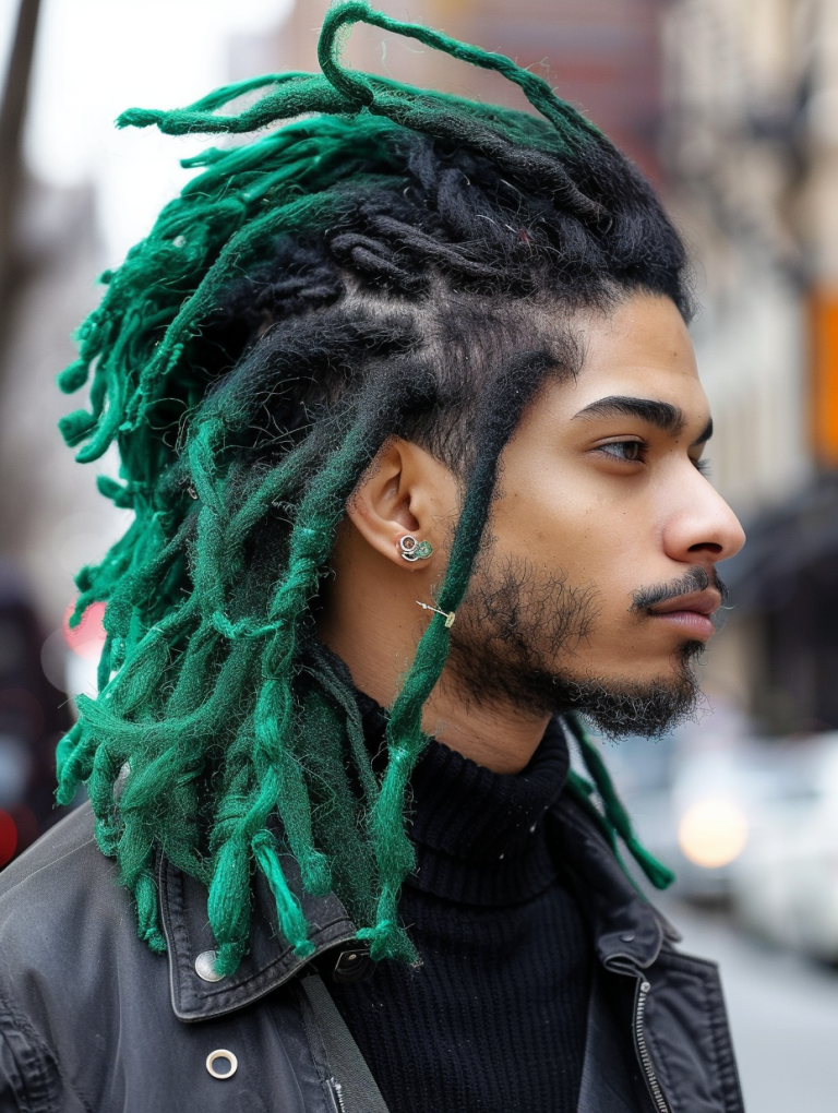29 Creative Hairstyles for Green Dreads Men Including Dark Neon Lime ...