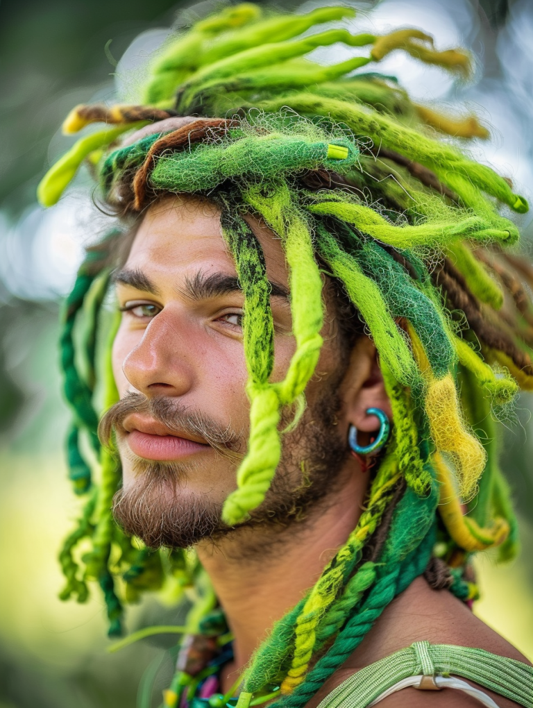 29 Creative Hairstyles for Green Dreads Men Including Dark Neon Lime ...