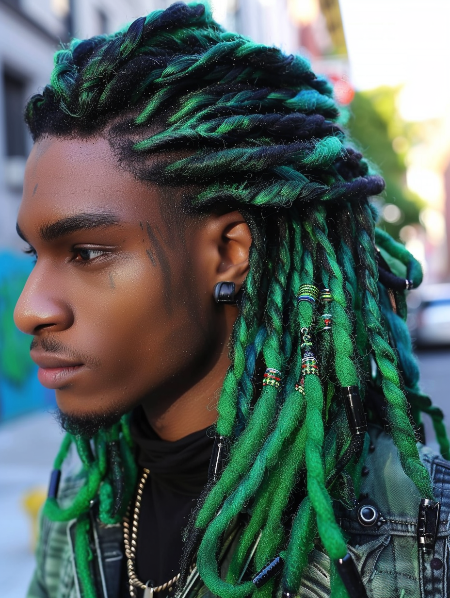 29 Creative Hairstyles for Green Dreads Men Including Dark Neon Lime ...