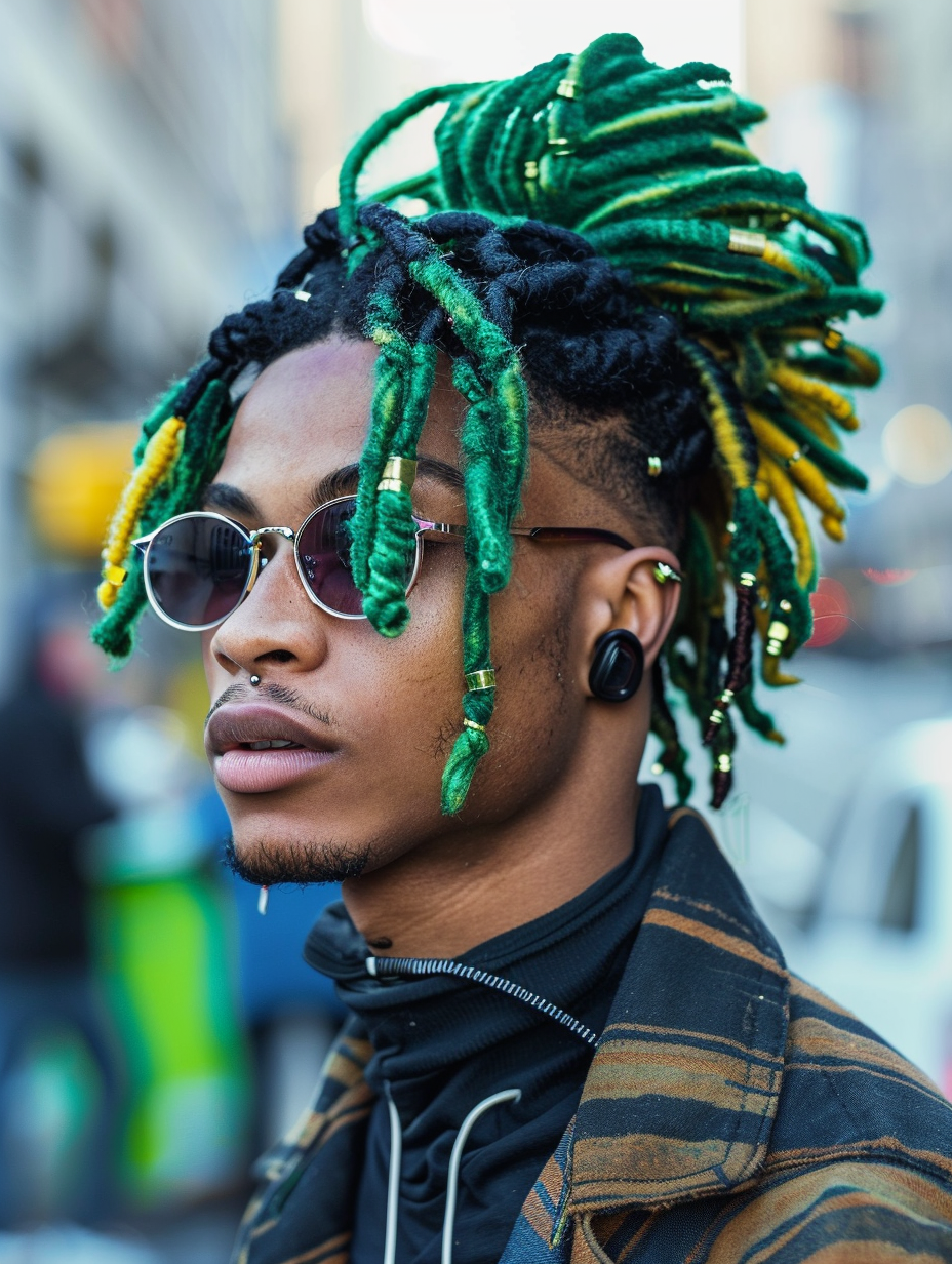 29 Creative Hairstyles for Green Dreads Men Including Dark Neon Lime ...