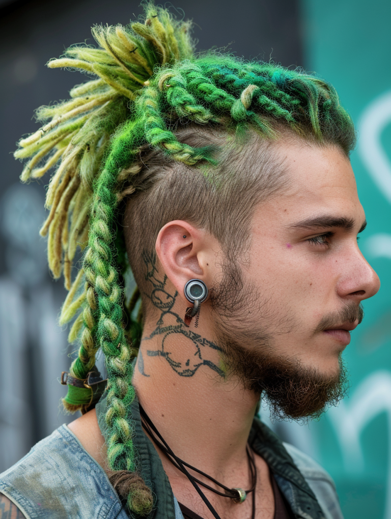 29 Creative Hairstyles for Green Dreads Men Including Dark Neon Lime ...