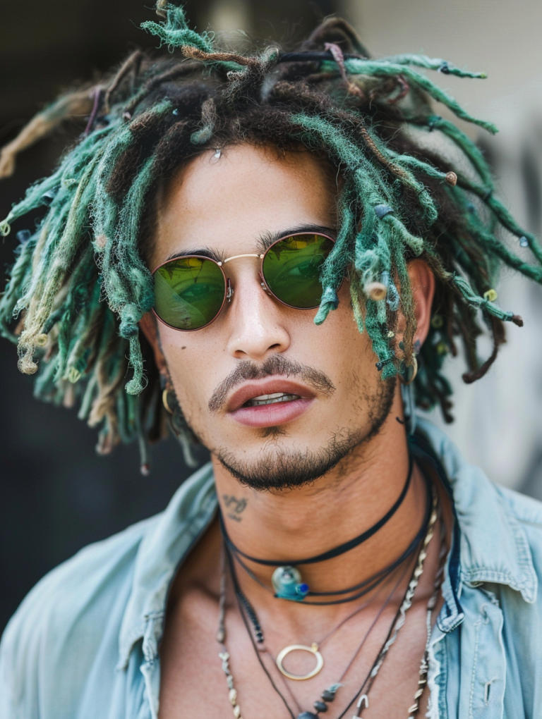 29 Creative Hairstyles for Green Dreads Men Including Dark Neon Lime ...