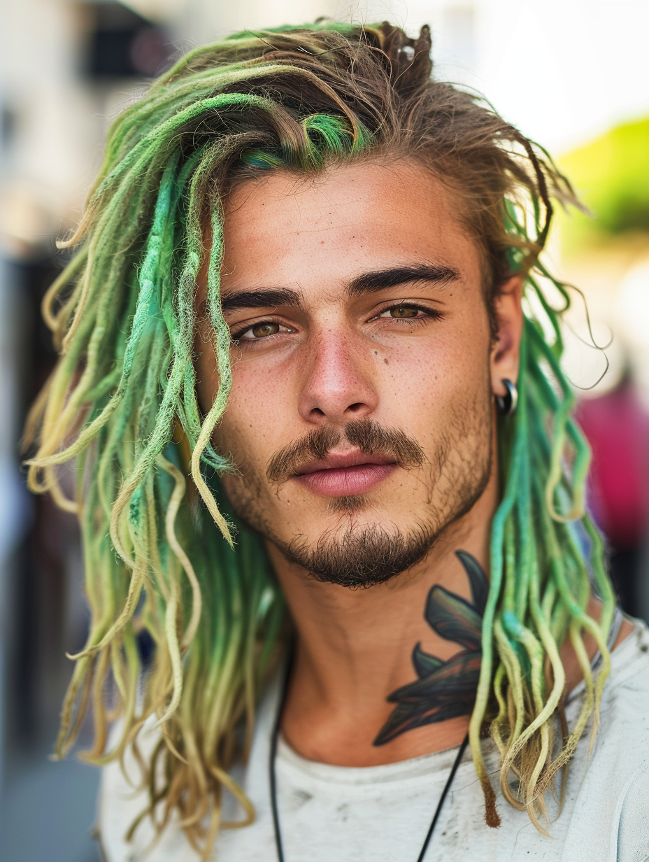 29 Creative Hairstyles for Green Dreads Men Including Dark Neon Lime ...