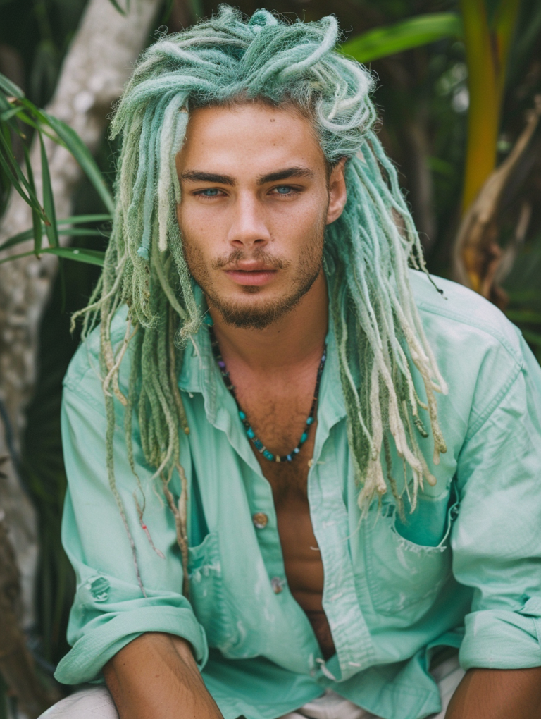 29 Creative Hairstyles for Green Dreads Men Including Dark Neon Lime ...