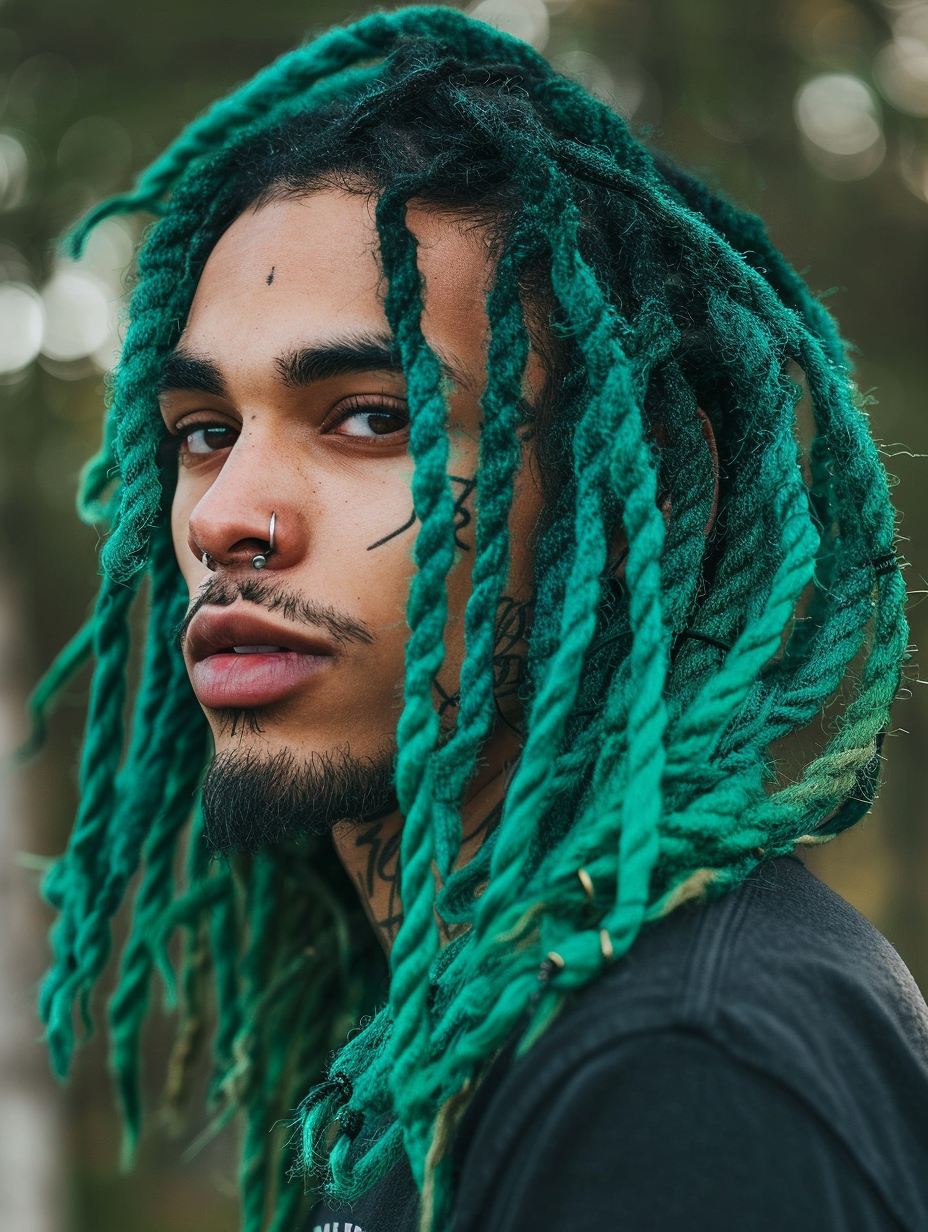 29 Creative Hairstyles for Green Dreads Men Including Dark Neon Lime ...