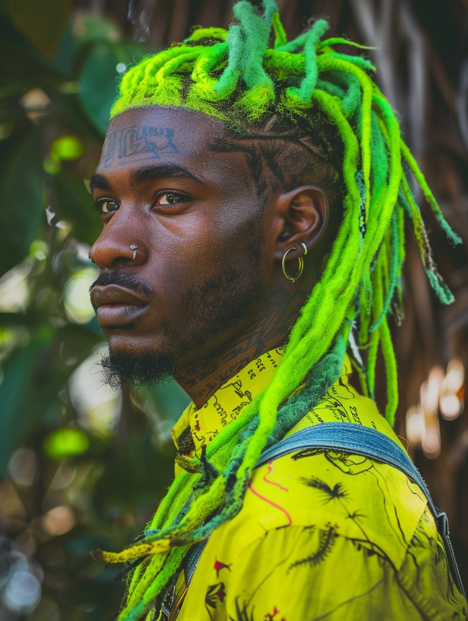 29 Creative Hairstyles for Green Dreads Men Including Dark Neon Lime ...