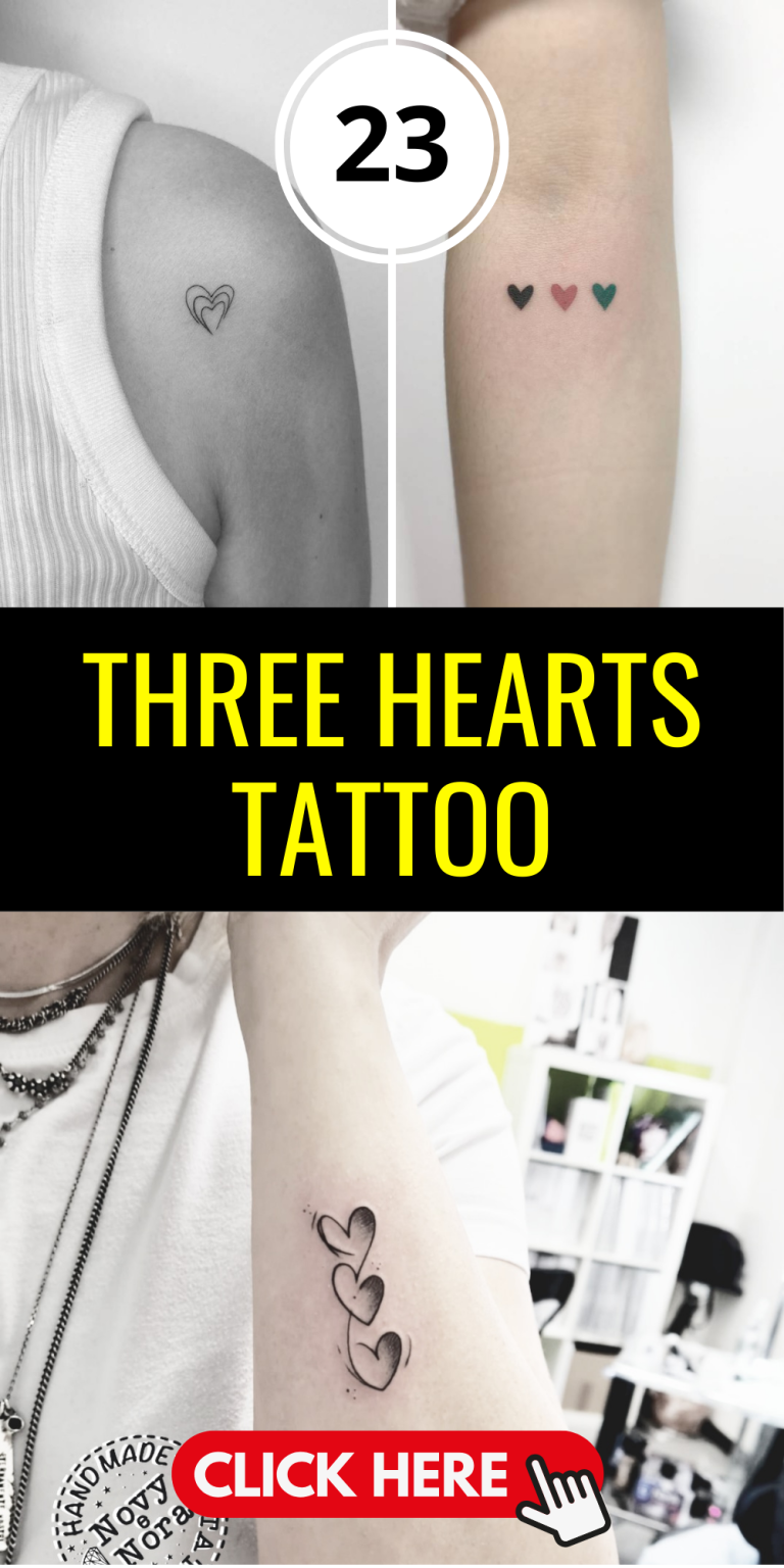 Three Hearts Tattoo Designs for Sisters and Friends: Elegant, Small ...