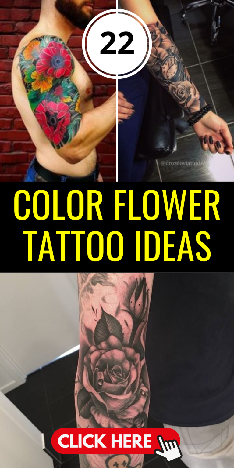 Explore Color Flower Tattoo Ideas for Men and Women: Bold, Realistic ...