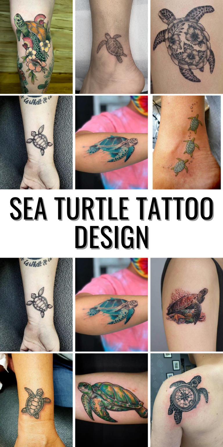 Sea Turtle Tattoo Designs: Simple, Hawaiian, Realistic, and Watercolor ...
