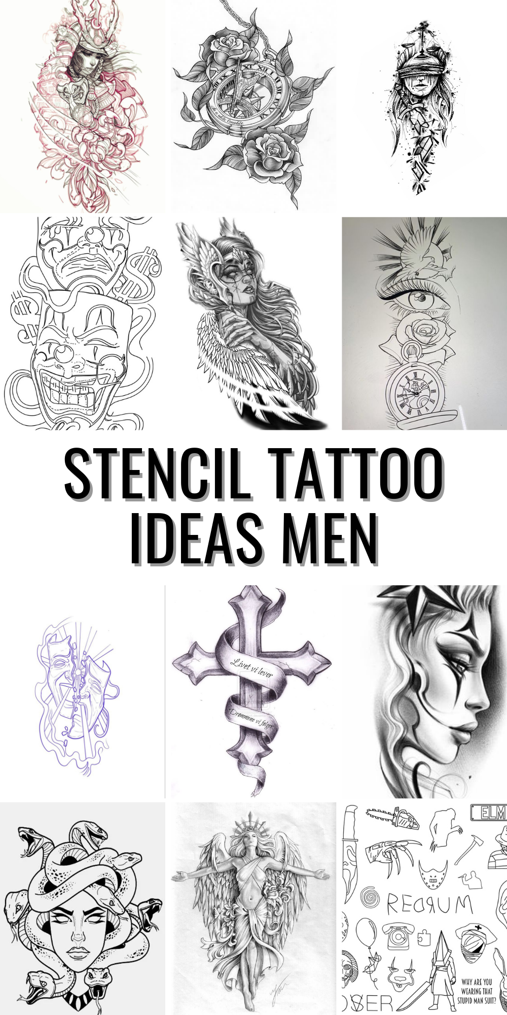 Stencil Tattoo Ideas for Men: Bold Designs for Arm Sleeves, Forearm ...