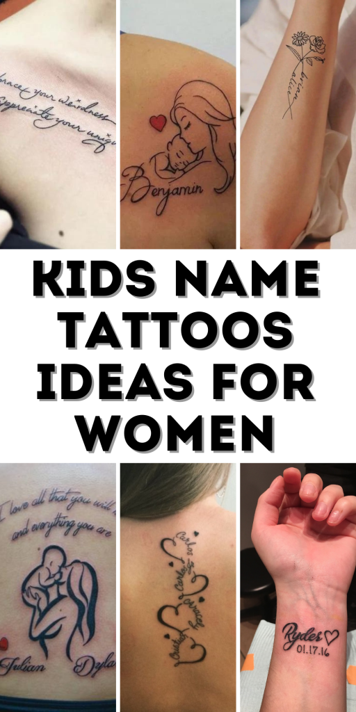 Kids Name Tattoos Ideas for Women: Creative Designs Featuring Names ...