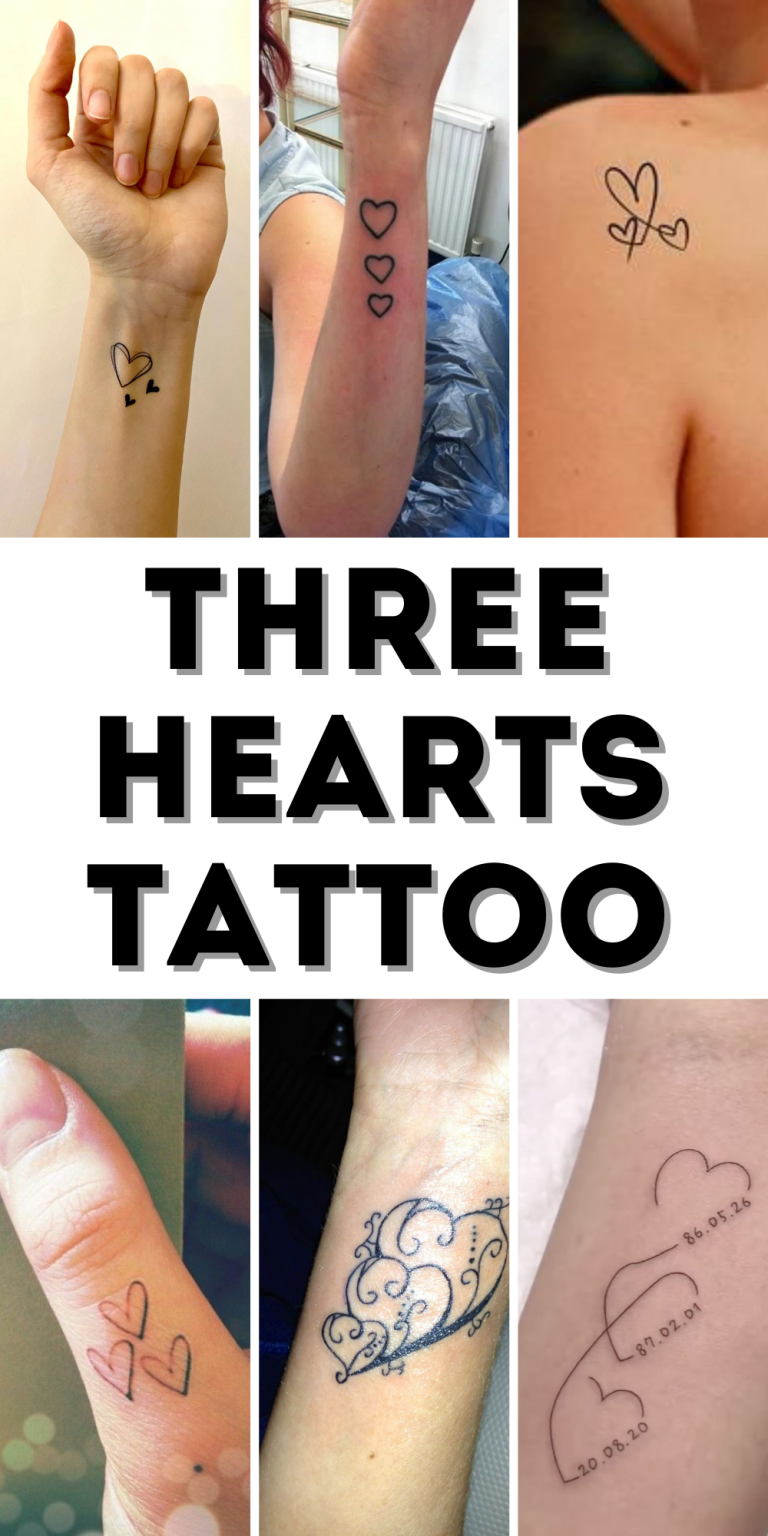 Three Hearts Tattoo Designs for Sisters and Friends: Elegant, Small ...