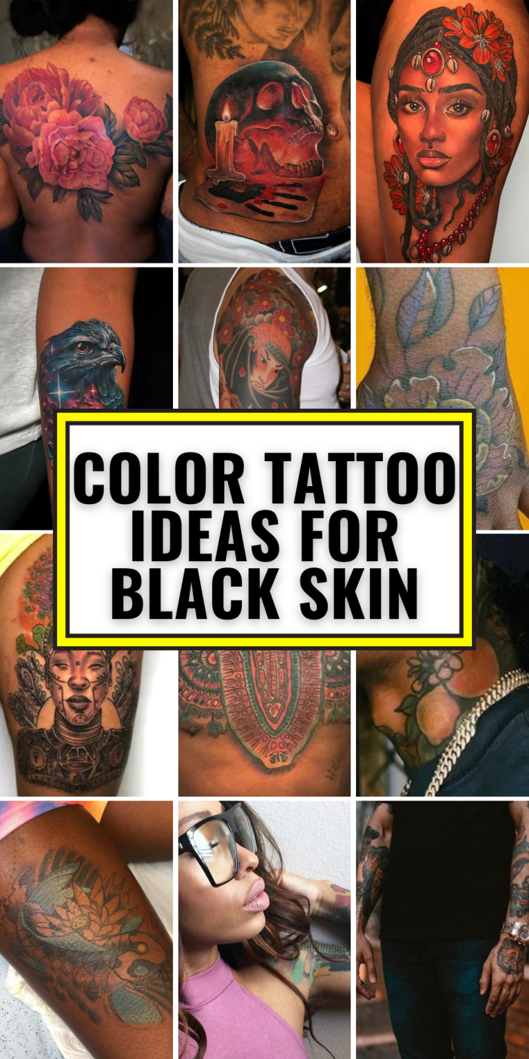 Vibrant Color Tattoo Ideas for Black Skin Featuring Floral, Portrait ...