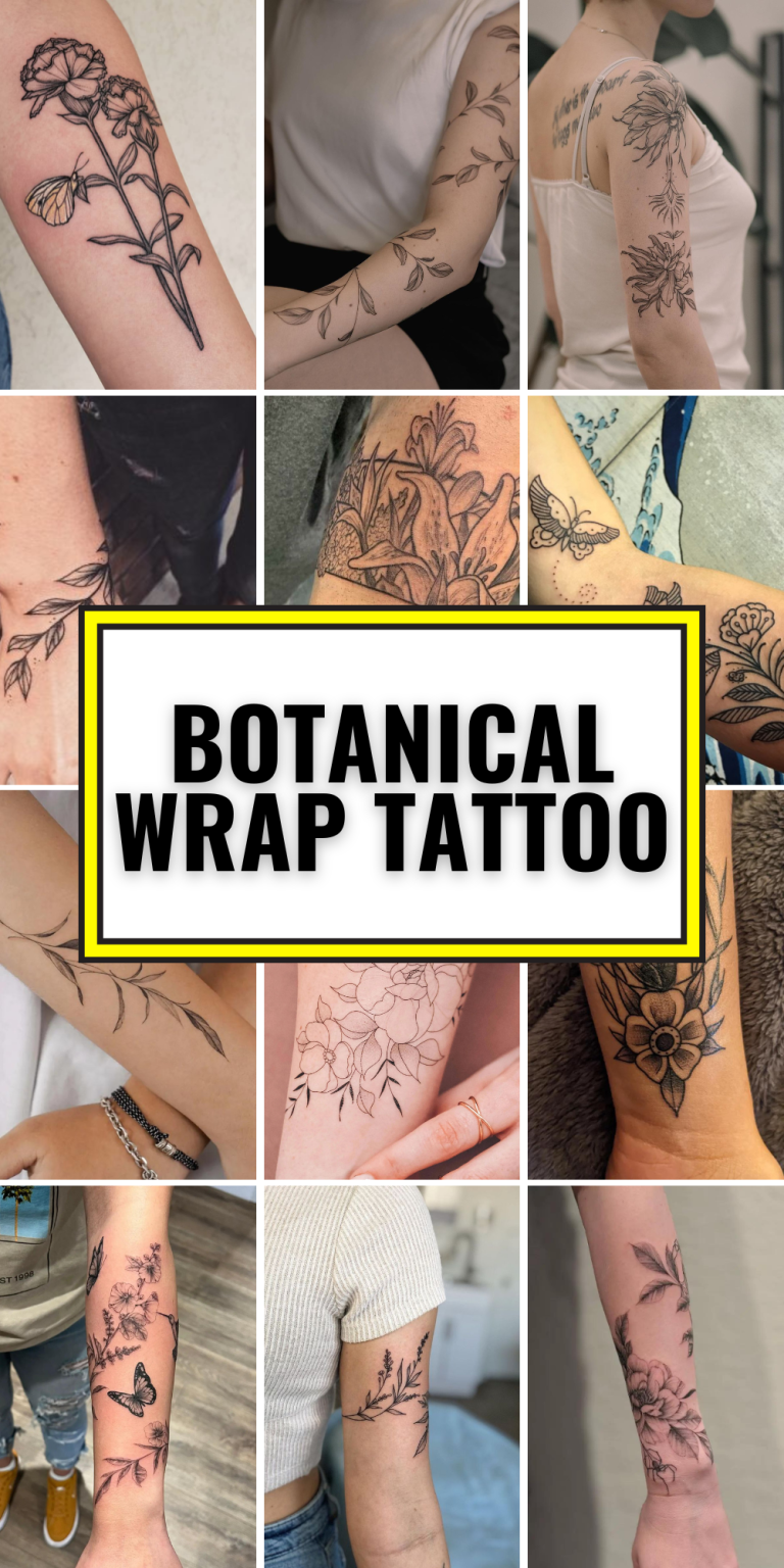 Elegant Botanical Wrap Tattoo Ideas for Arm, Forearm, and Full Body Designs
