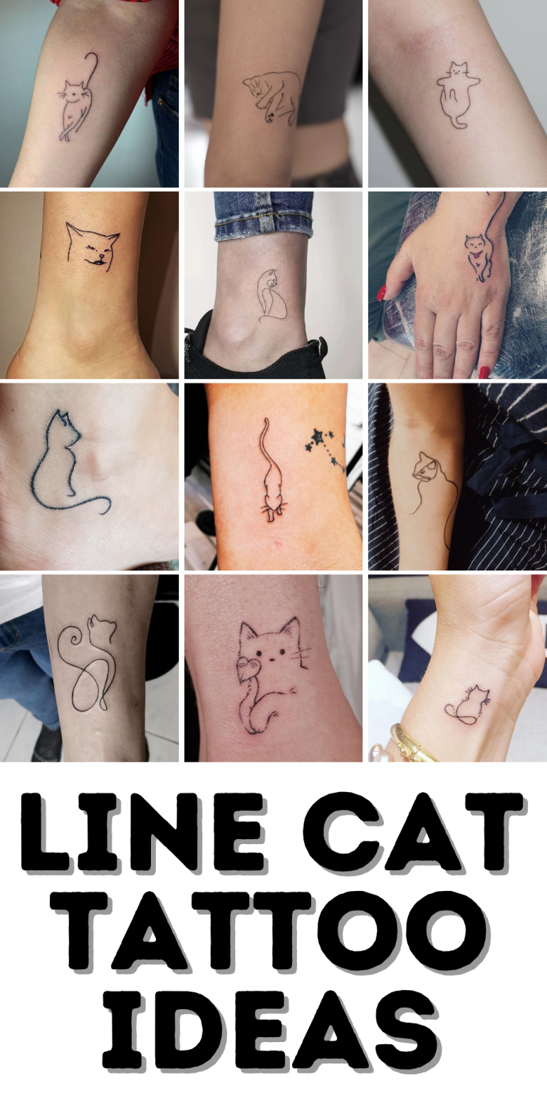 Line Cat Tattoo Ideas: Simple, Minimalistic Designs for Small, Bold ...