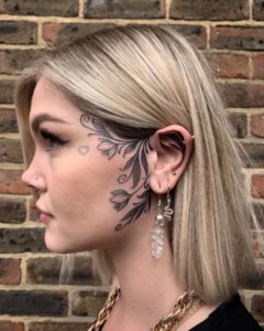 Stylish Side Face Tattoos for Women: Small, Meaningful Designs for a ...