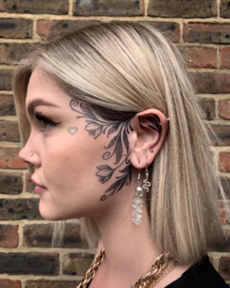 Stylish Side Face Tattoos for Women: Small, Meaningful Designs for a ...