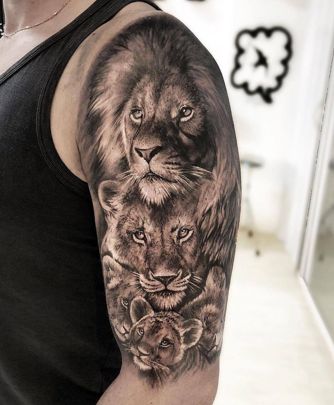 Majestic Lion Family Tattoo Designs for Men and Women: Sleeve, Forearm ...