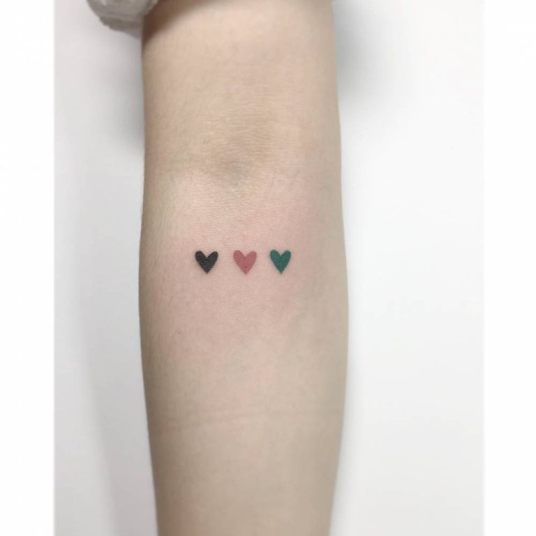 Three Hearts Tattoo Designs for Sisters and Friends: Elegant, Small ...