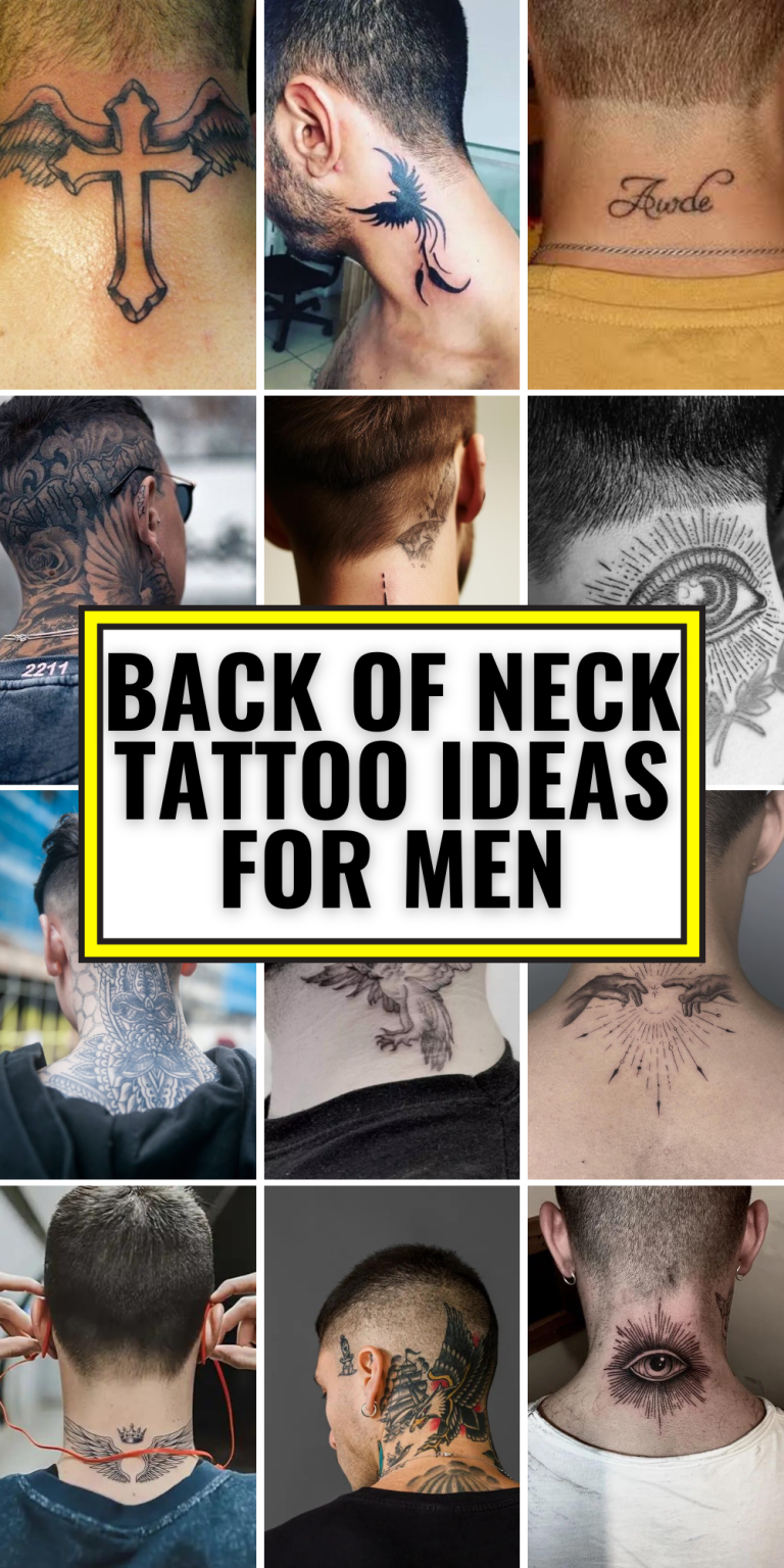 Back of Neck Tattoo Ideas for Men: Unique Designs and Small Stencil ...