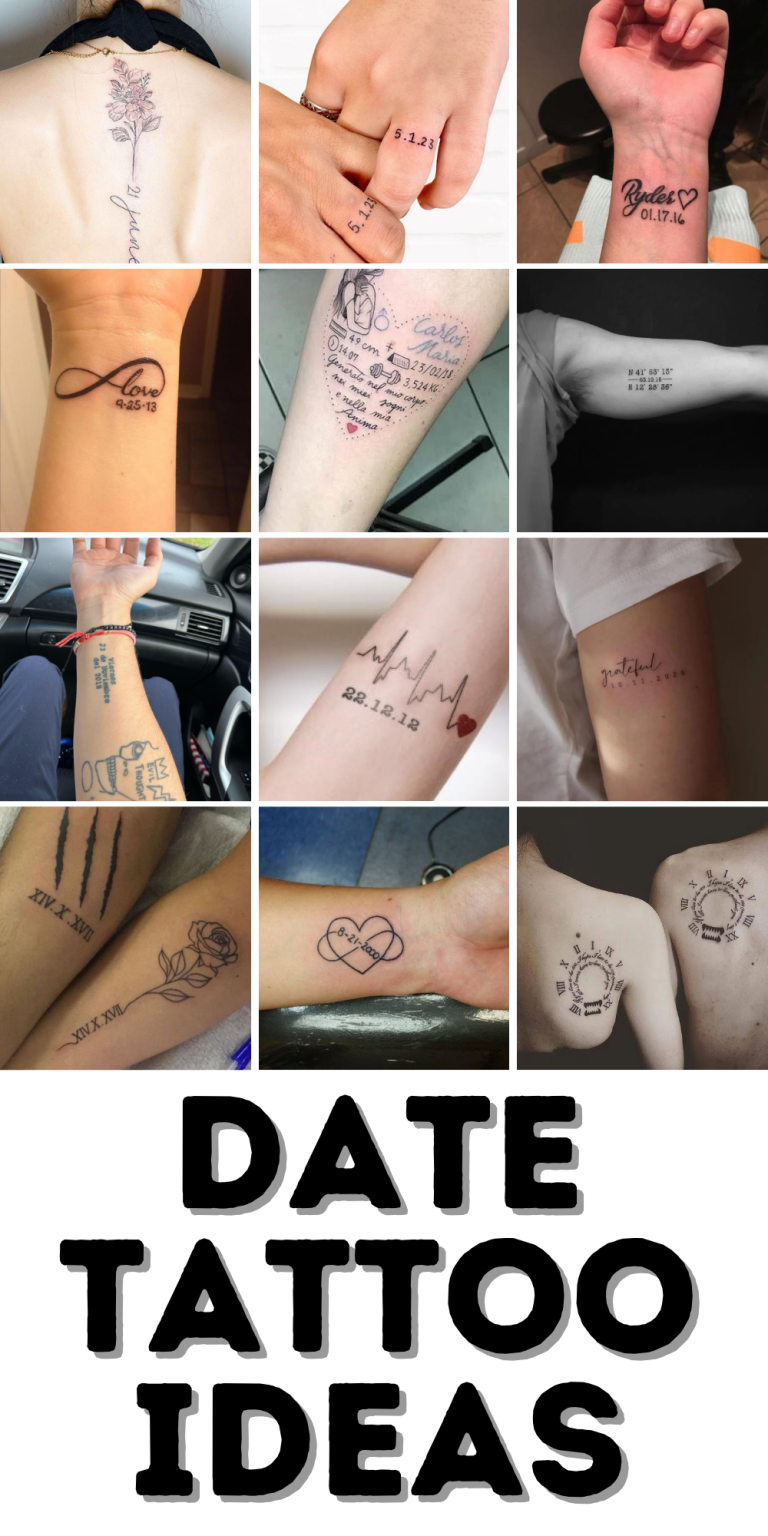 Unique Date Tattoo Ideas for Men and Women: Roman Numerals, Birthdays ...
