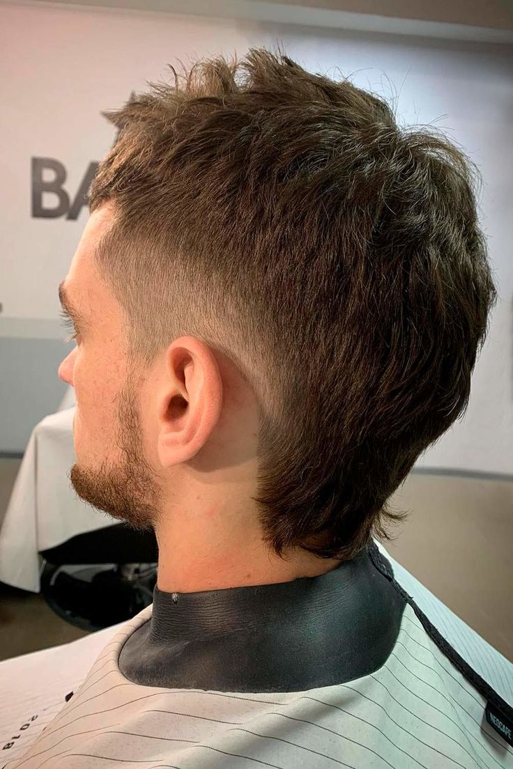 Faded Mullet Men Hairstyles with Low Taper and Burst Fades for Curly ...