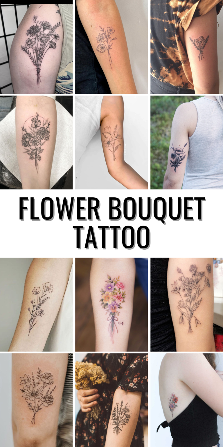 Creative Flower Bouquet Tattoo Ideas for the Arm, Forearm, and Ribs ...