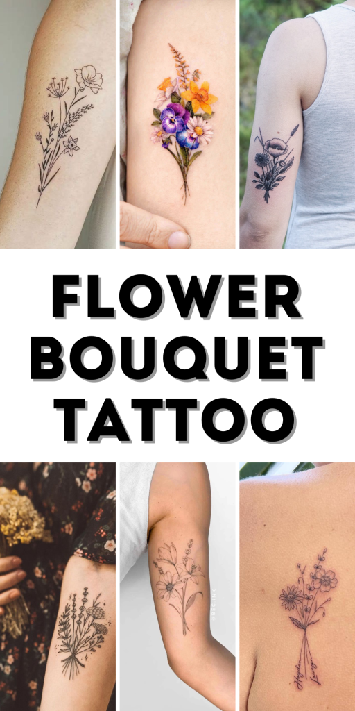 Creative Flower Bouquet Tattoo Ideas for the Arm, Forearm, and Ribs ...