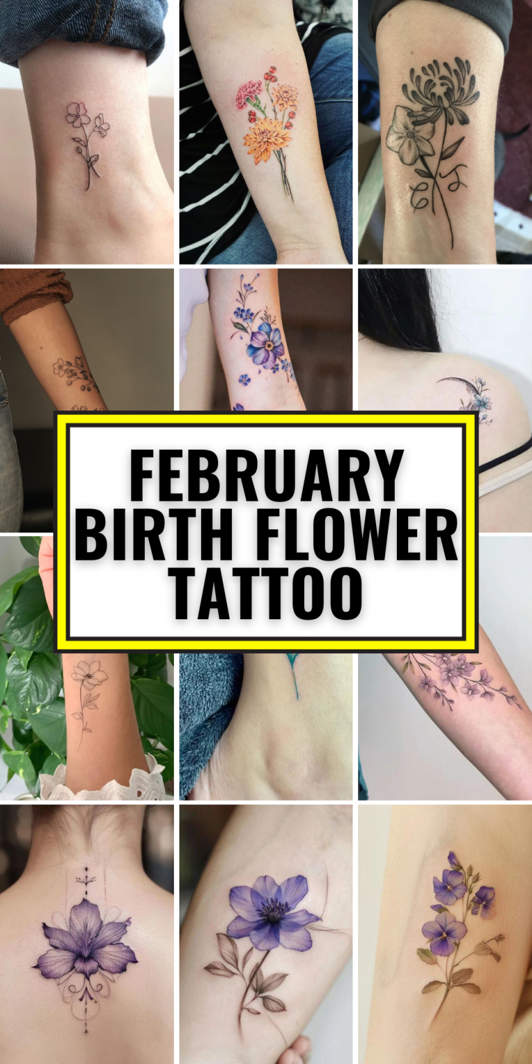 February Birth Flower Tattoo Ideas Featuring Violets, Primroses, and ...