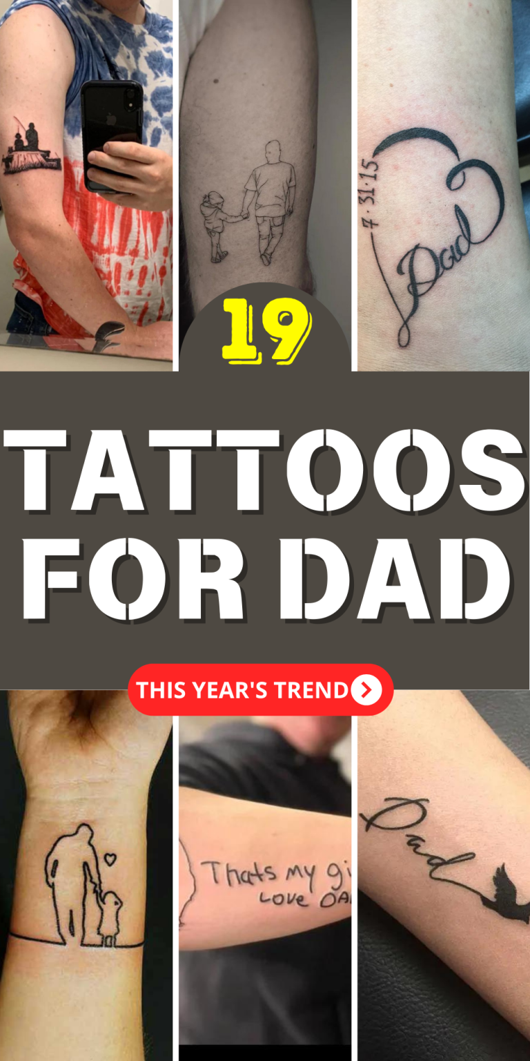 Memorial and Family Tattoos for Dad: Ideas with Kids' Names, Angel ...