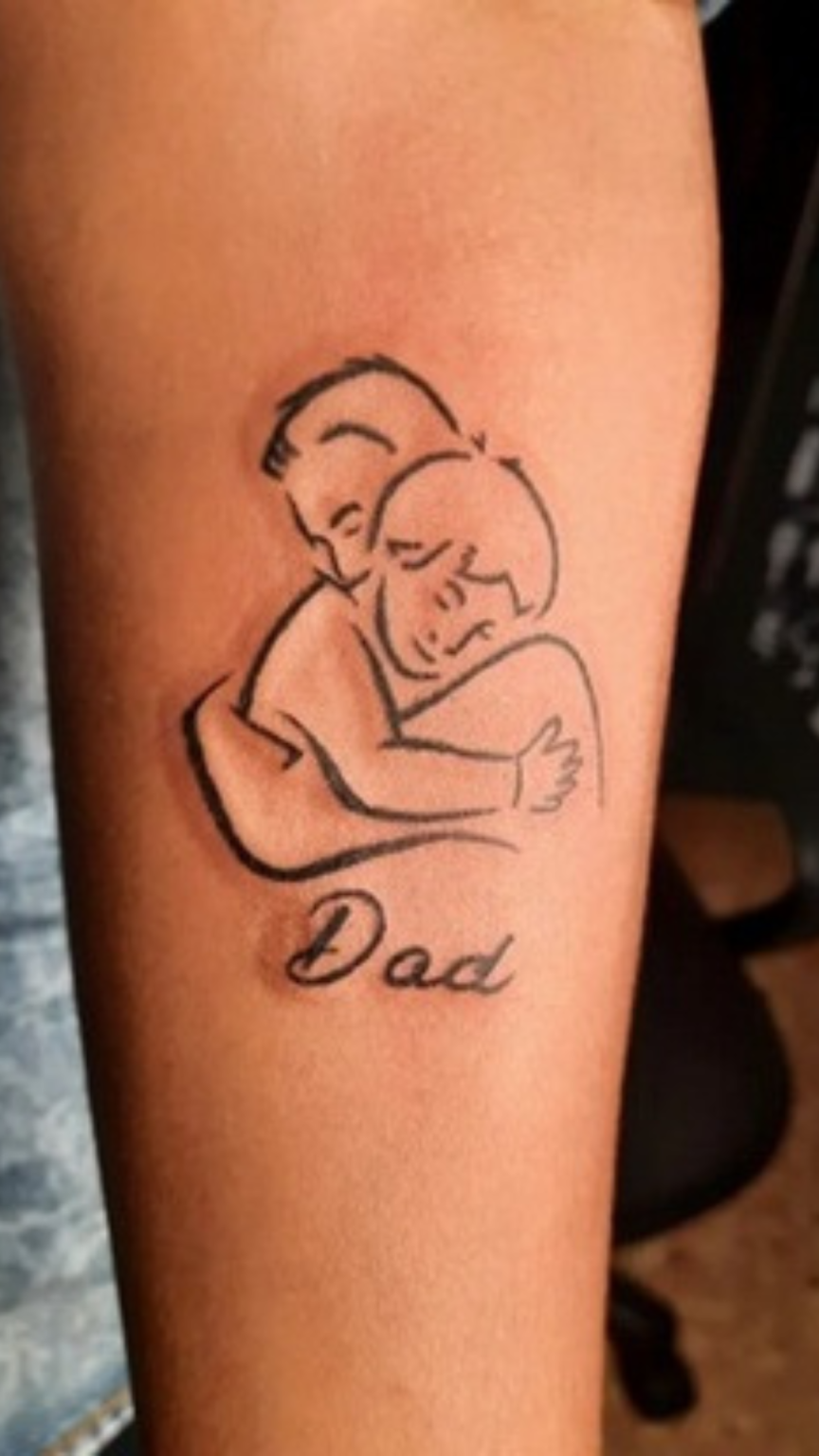 Memorial and Family Tattoos for Dad: Ideas with Kids' Names, Angel ...