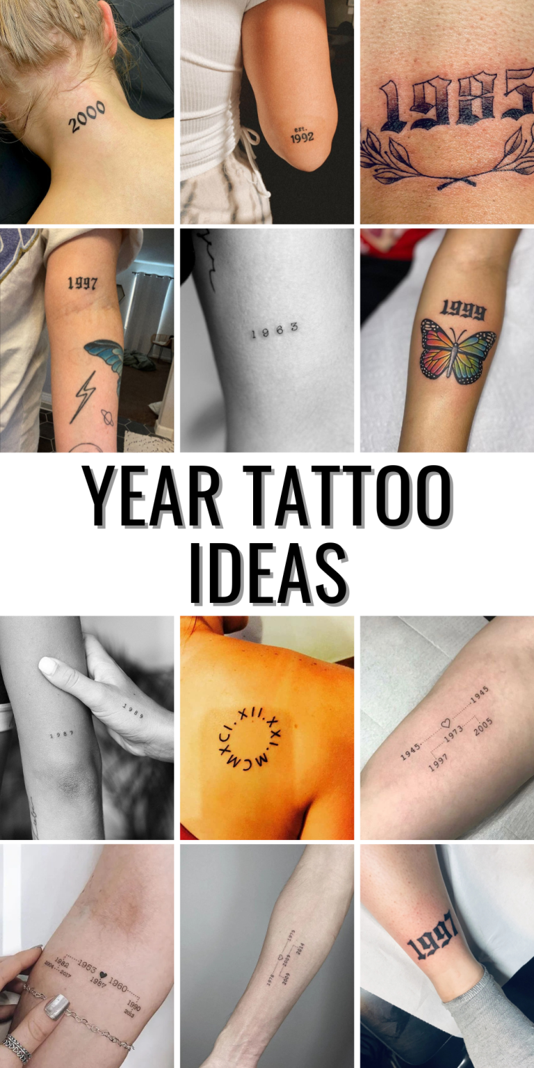 Year tattoo ideas for men and women with meaningful designs for family ...