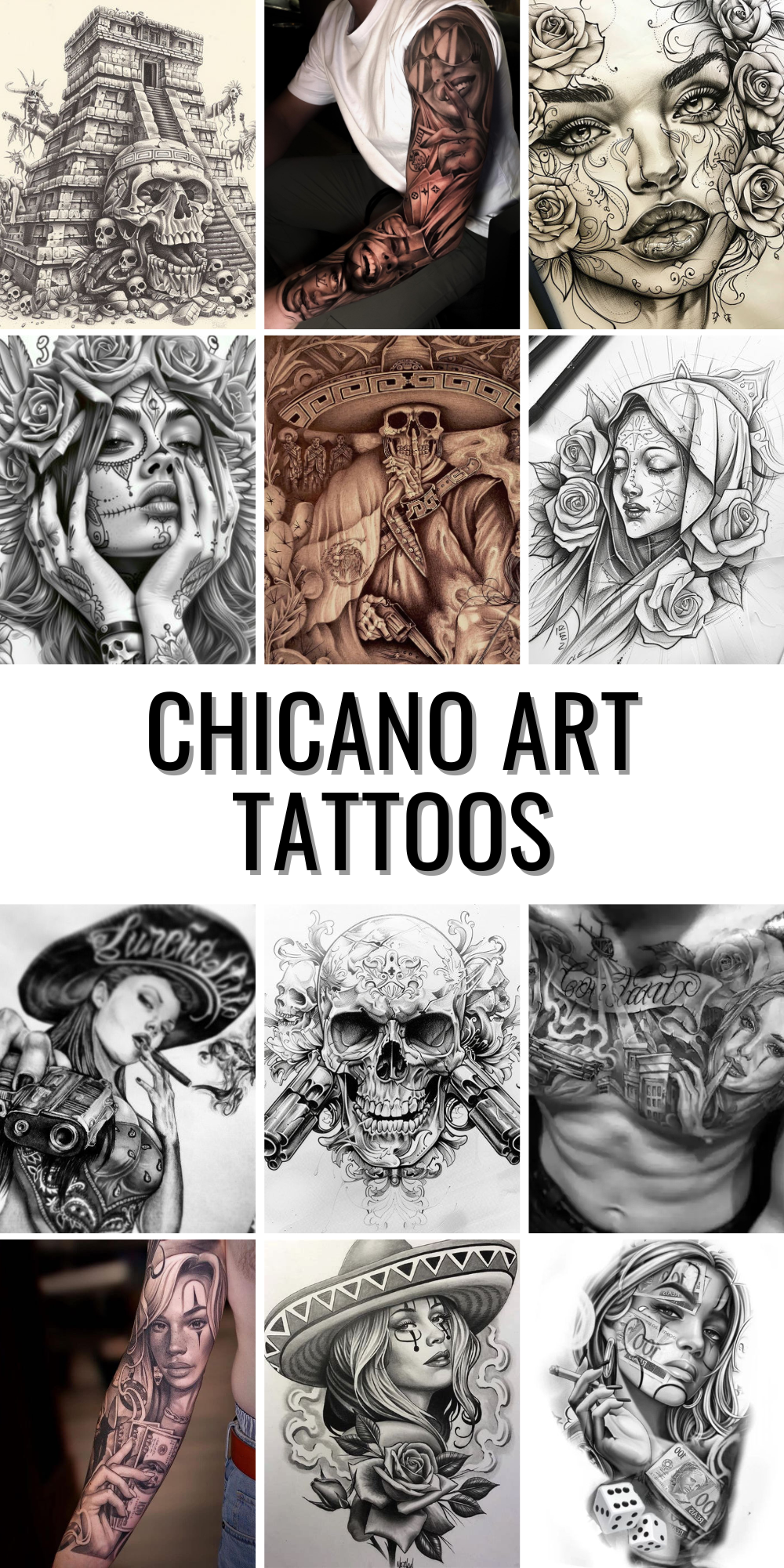 Chicano Art Tattoos: Bold Sleeve Designs, Gangsters Women, Beautiful ...