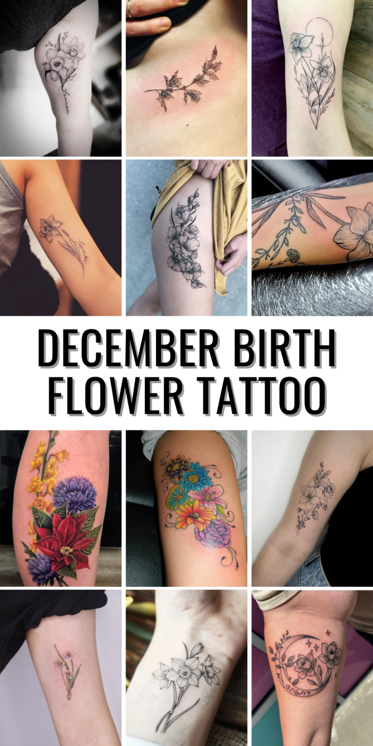 December Birth Flower Tattoo Ideas: Meaningful Narcissus and Holly ...