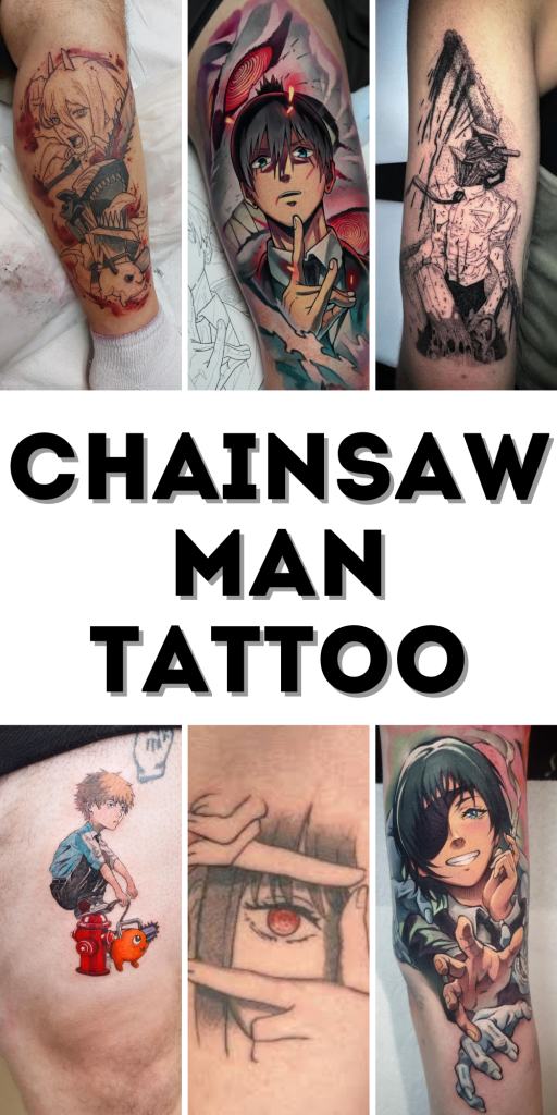 Chainsaw Man Tattoo Designs for Men and Women Featuring Arm, Chest, and ...