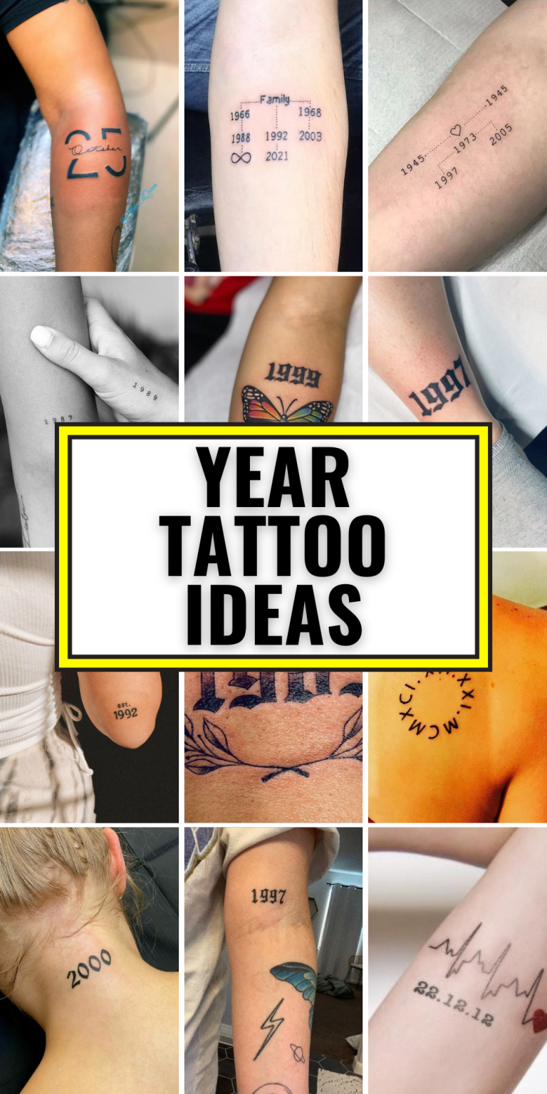 Year tattoo ideas for men and women with meaningful designs for family ...